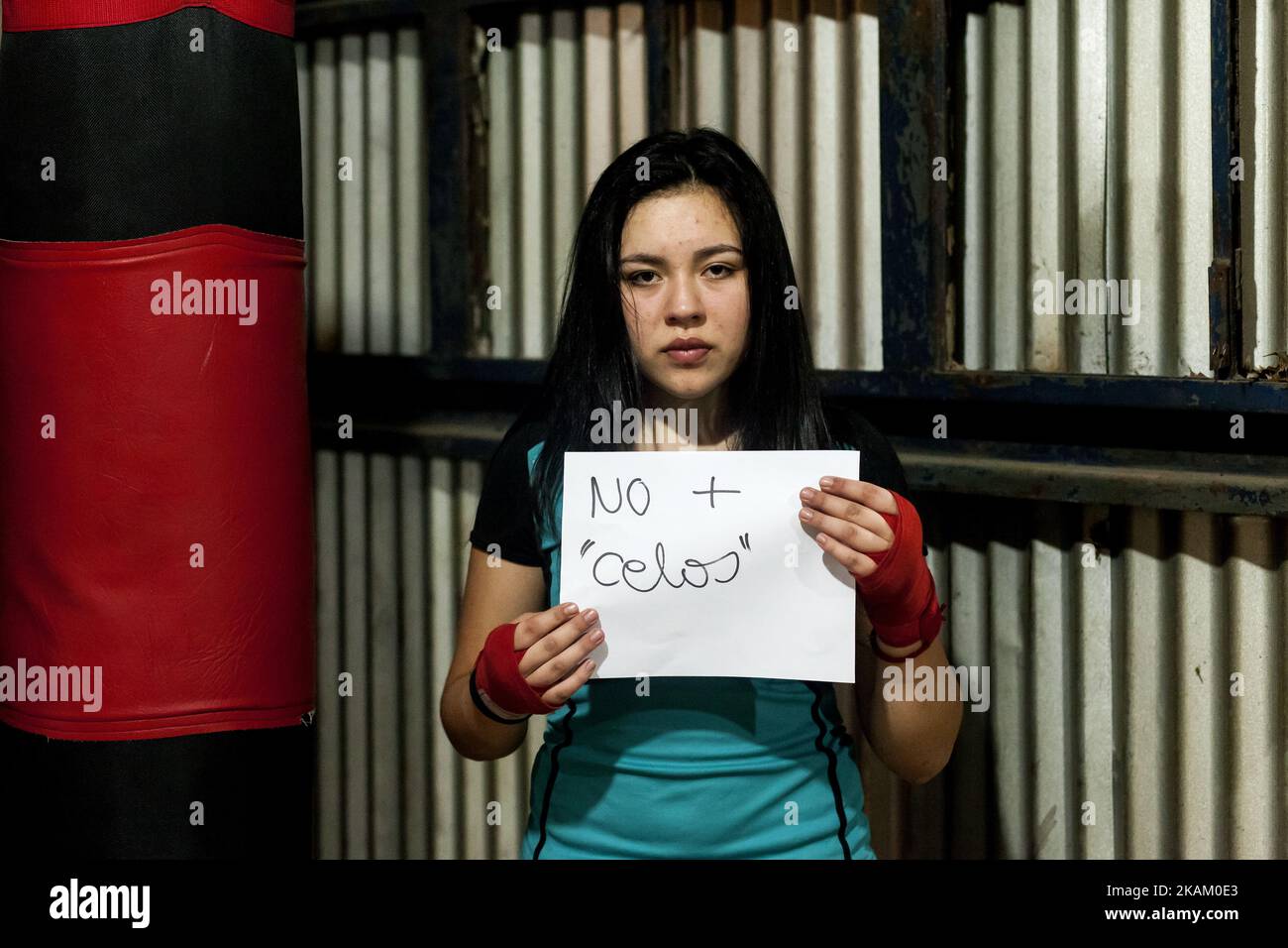 Osorno, Chile. The amateur boxer Javiera Paz González, 17 years old and ...