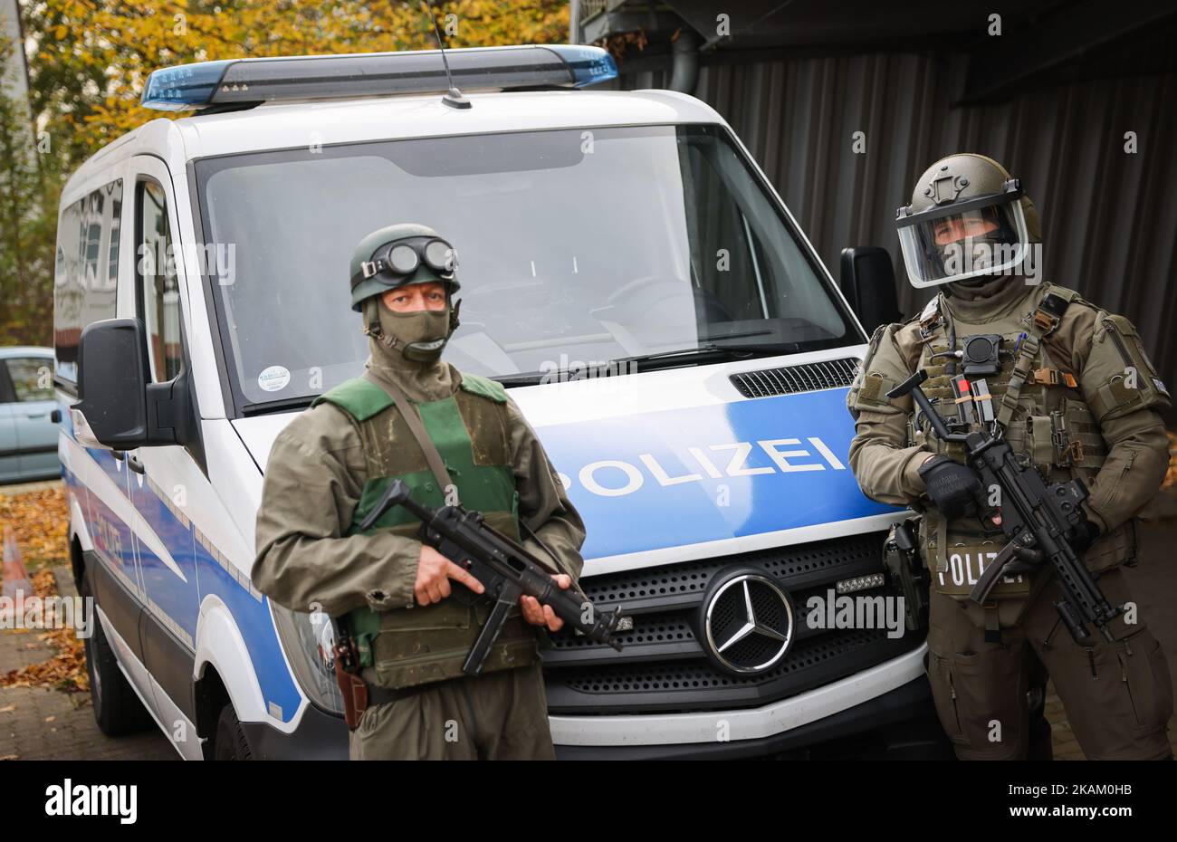 Hamburg, Germany. 03rd Nov, 2022. Two police officers of the Hamburg ...