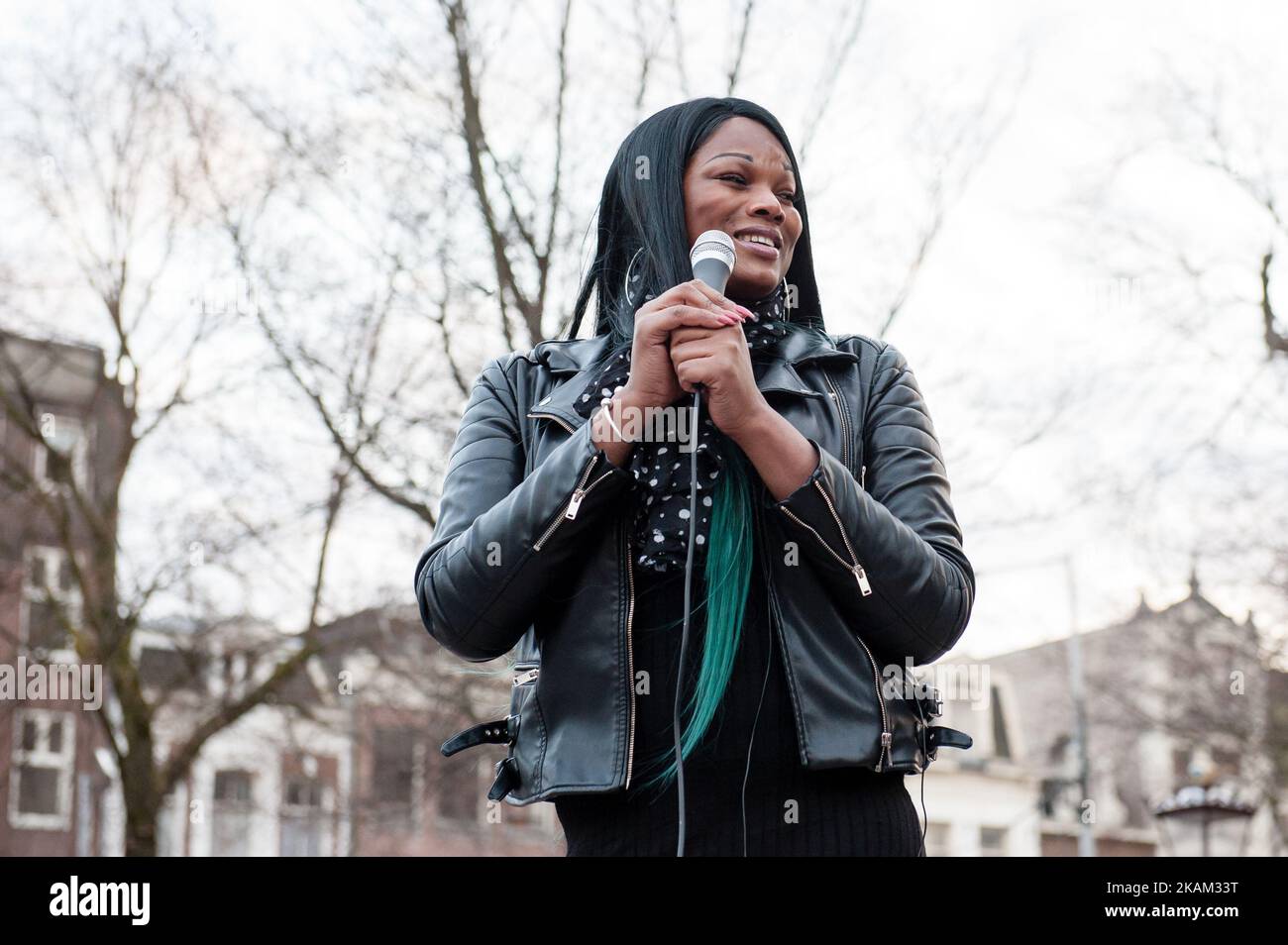 The transgender community gathered around the Homomonument in Amsterdam ...