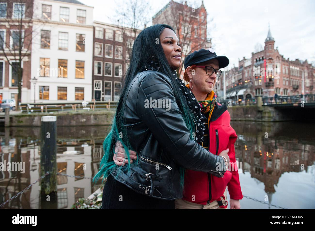 The transgender community gathered around the Homomonument in Amsterdam ...
