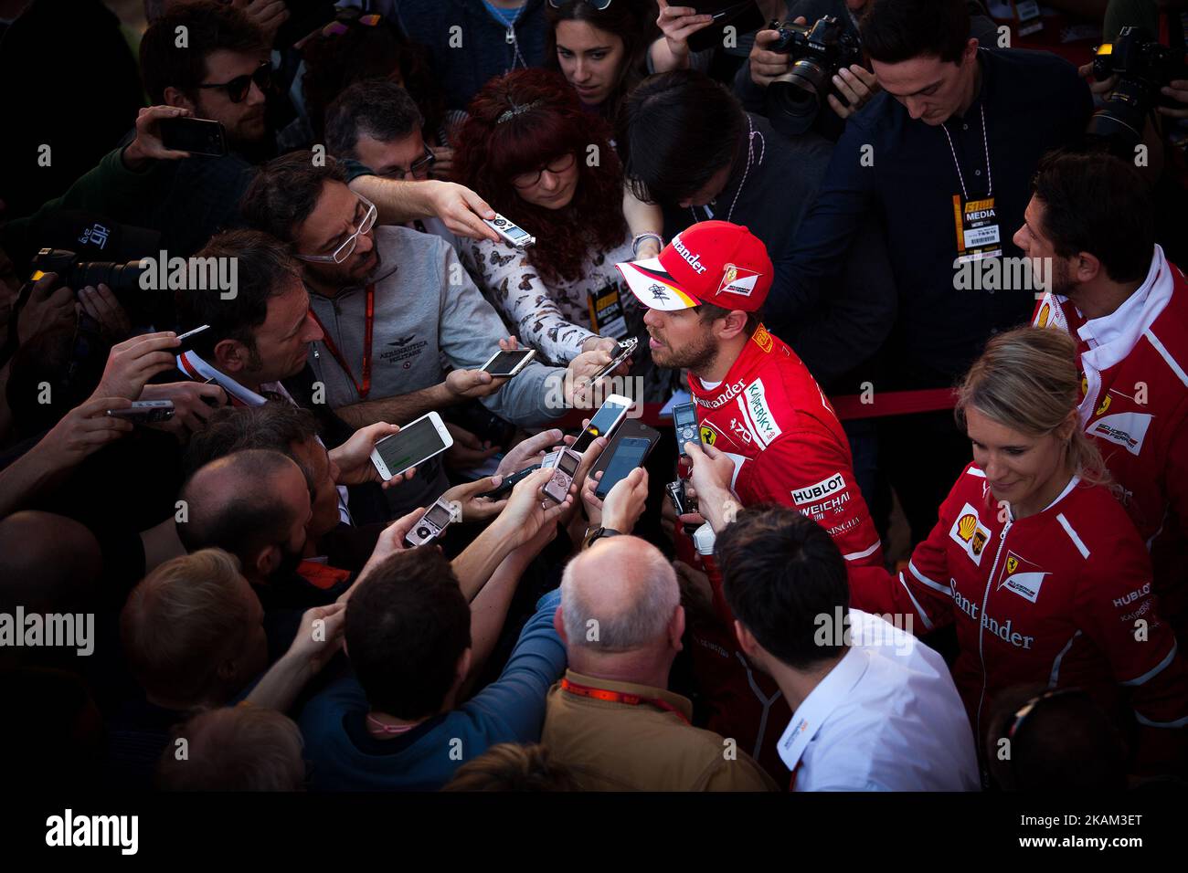 Sebastian Vettel of Germany driving the (5) Scuderia Ferrari SF70H in ...