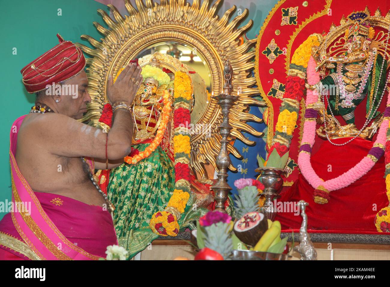 Tamil Hindu priest performs special prayers honouring Lord Shiva during ...