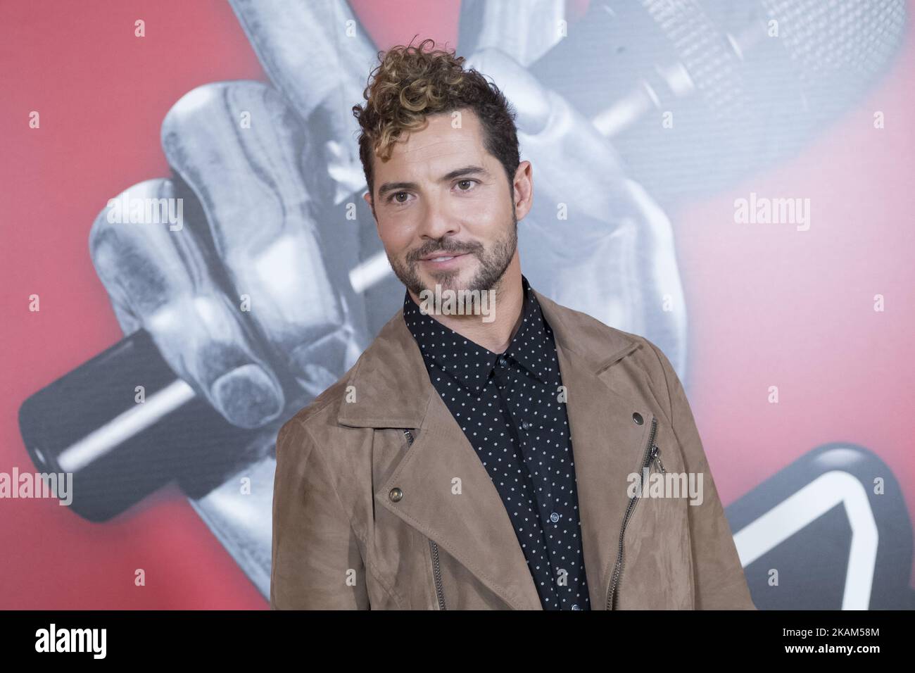 Singer David Bisba attends 'La Voz Kids 3' presentation at TeleCinco ...