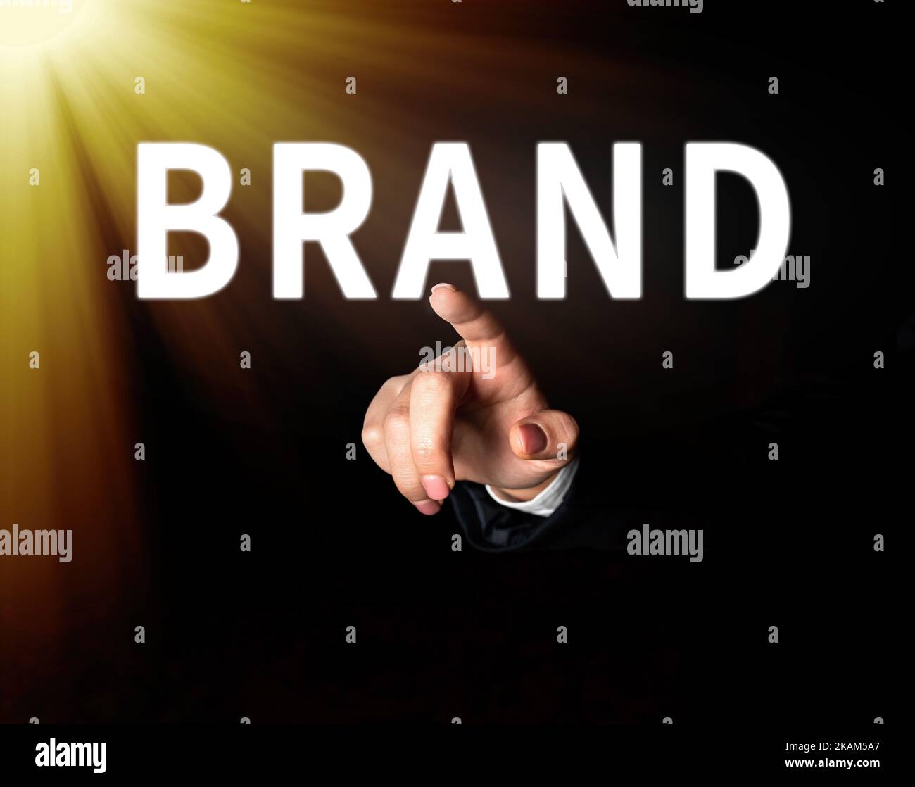 Text caption presenting Brand. Business approach name identifies one ...