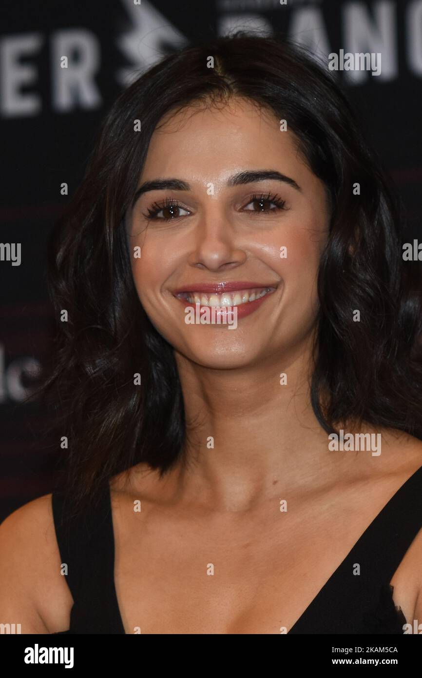 Naomi Scott is seen smiling during the Power Rangers film press ...