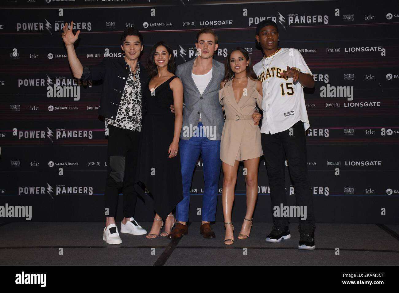 Ludi Lin, Naomi Scott, Dacree Montgomery, Becky G, RJ Cyler poses to ...