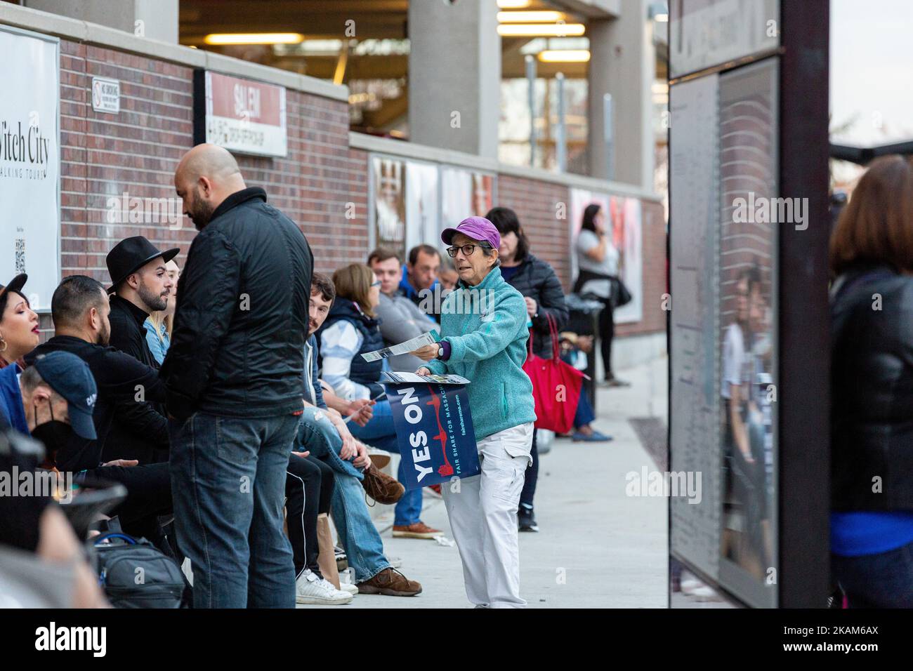 November 1, 2022. Salem, MA. Supporters of YES on 1 the Fair Share ...