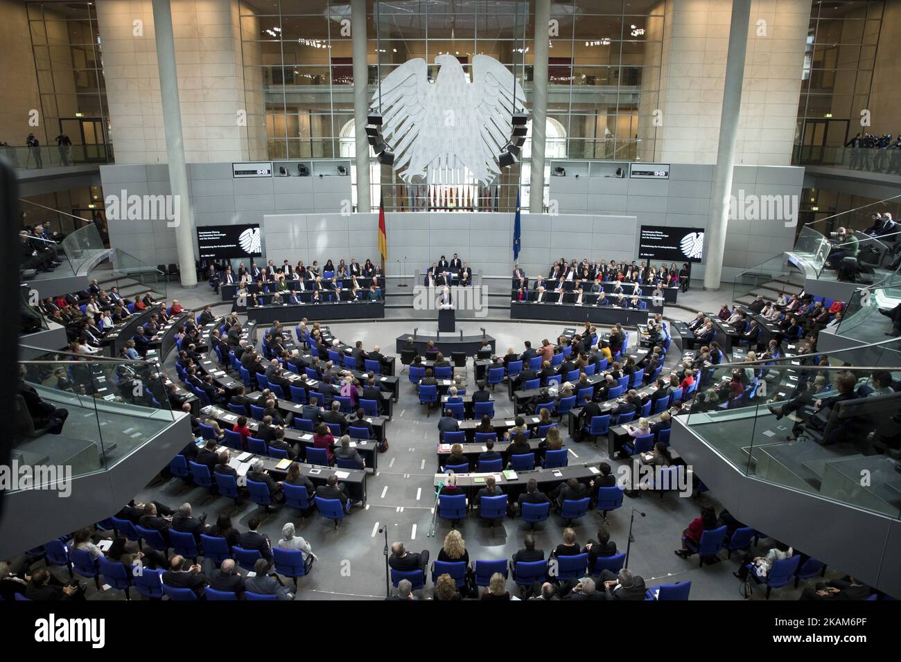 A general view shows the common session of the Bundestag and the ...