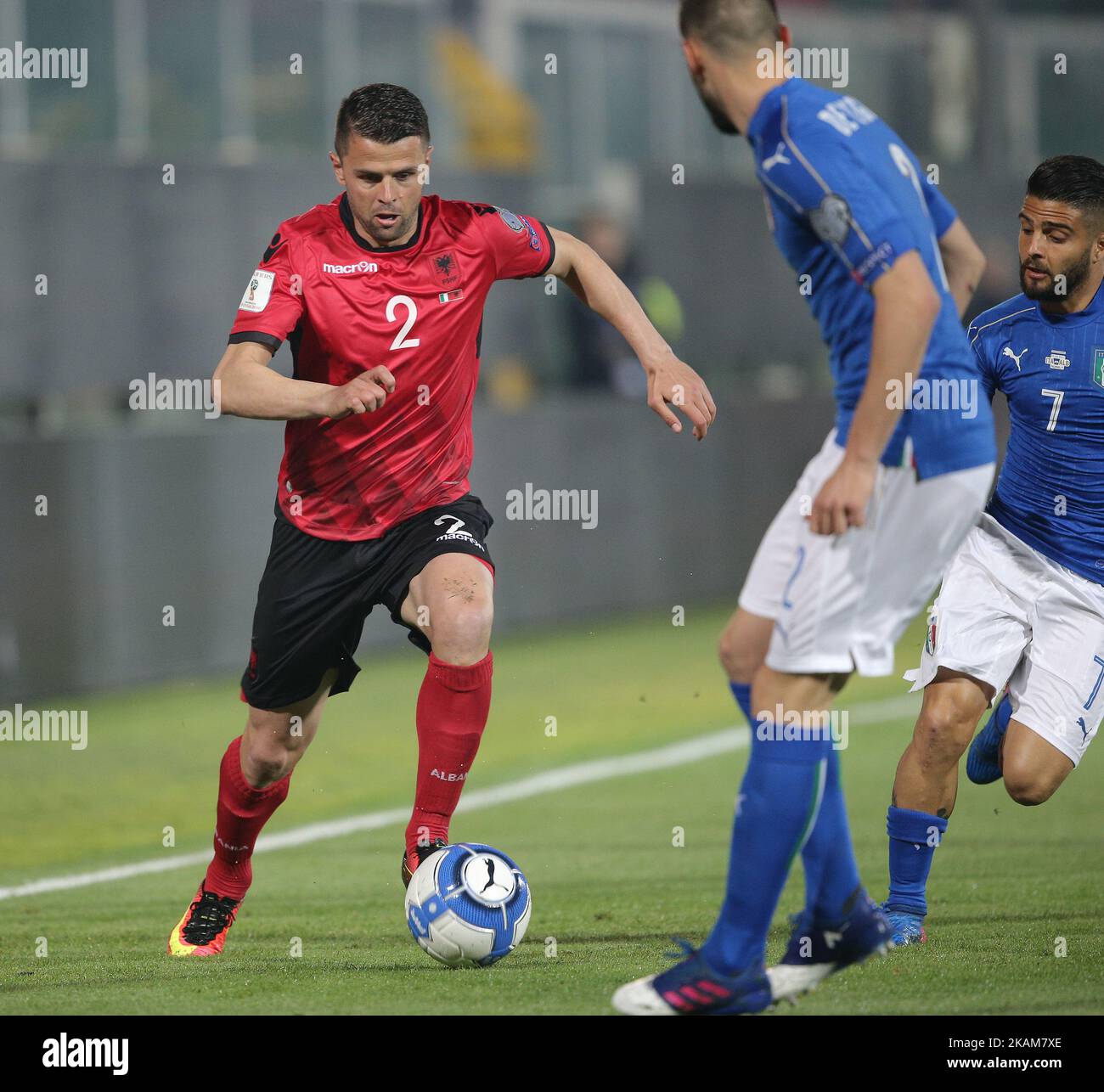 Andi Lila of Albania in action during the FIFA 2018 World Cup Qualifier ...