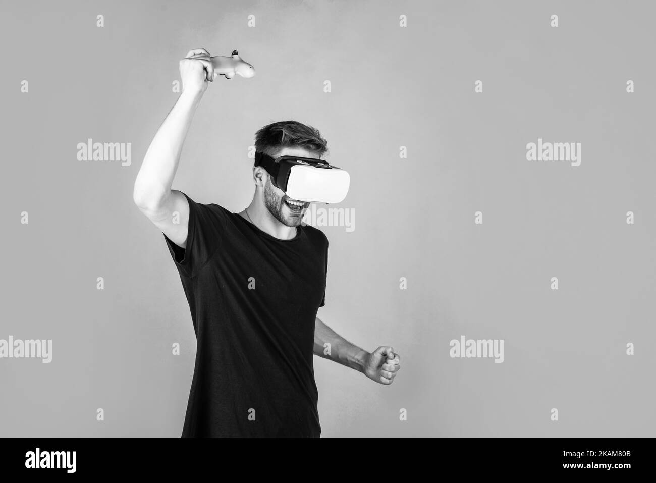 Testing new technologies. guy use modern technology. digital future ...