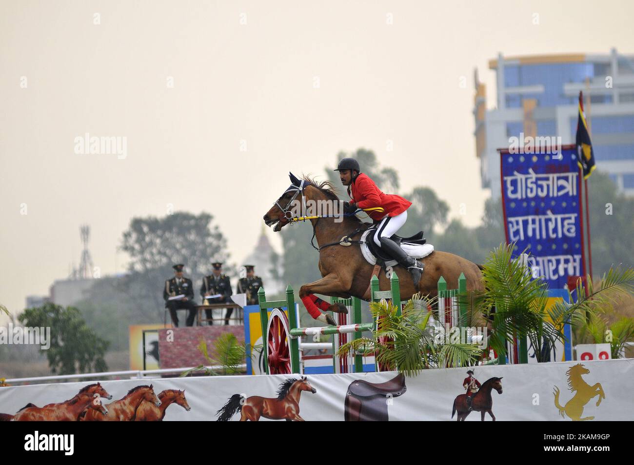 Nepaleses Army Horse Cavalry perform horse riding skills during Ghode ...