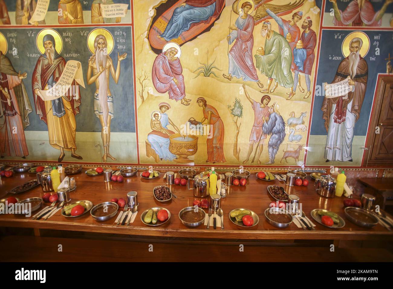 Simonopetra monastery, a 13th century monastery in Mount Athos, the ...