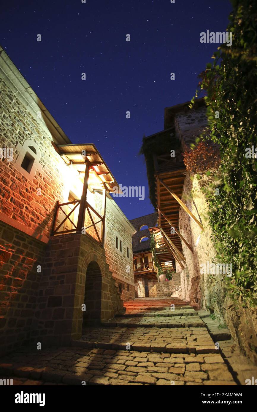 Simonopetra monastery, a 13th century monastery in Mount Athos, the ...