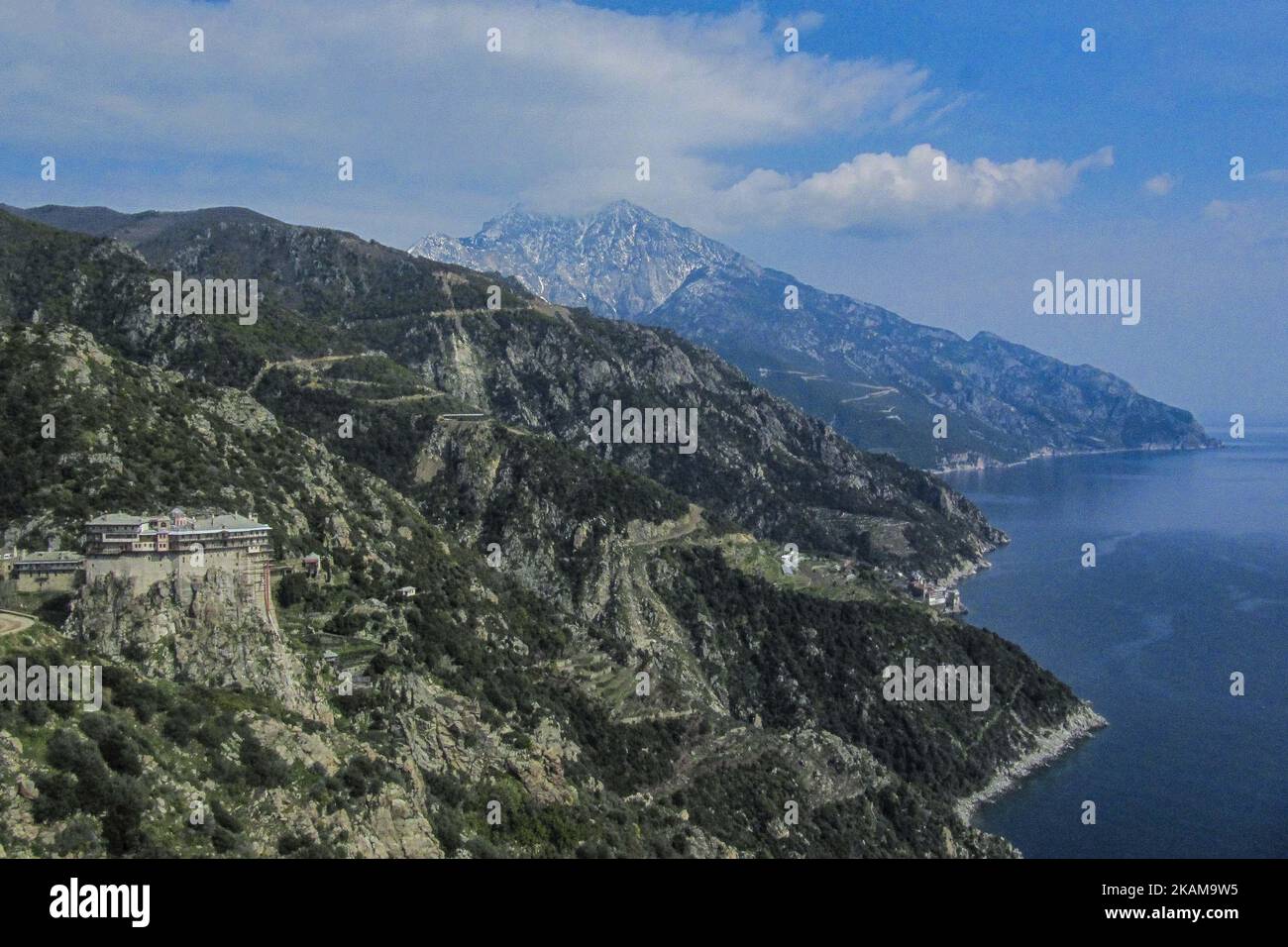 Simonopetra monastery, a 13th century monastery in Mount Athos, the ...