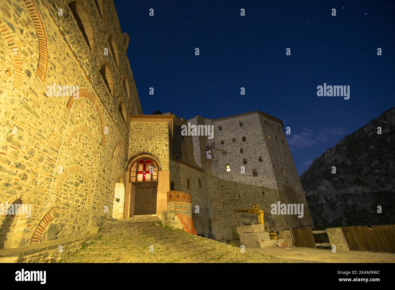 Simonopetra monastery, a 13th century monastery in Mount Athos, the ...