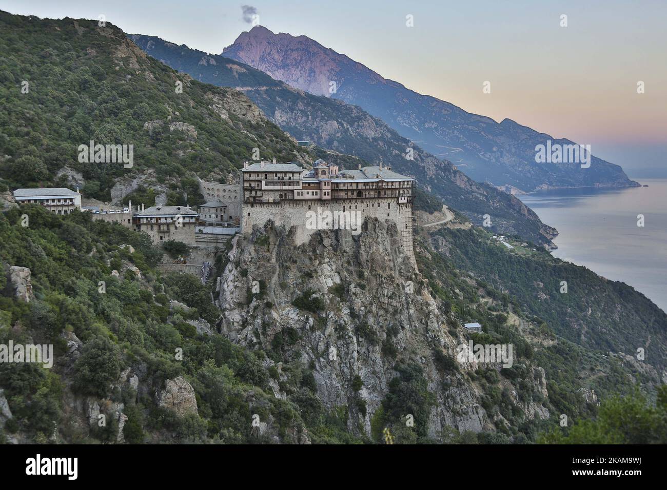 Simonopetra monastery, a 13th century monastery in Mount Athos, the ...