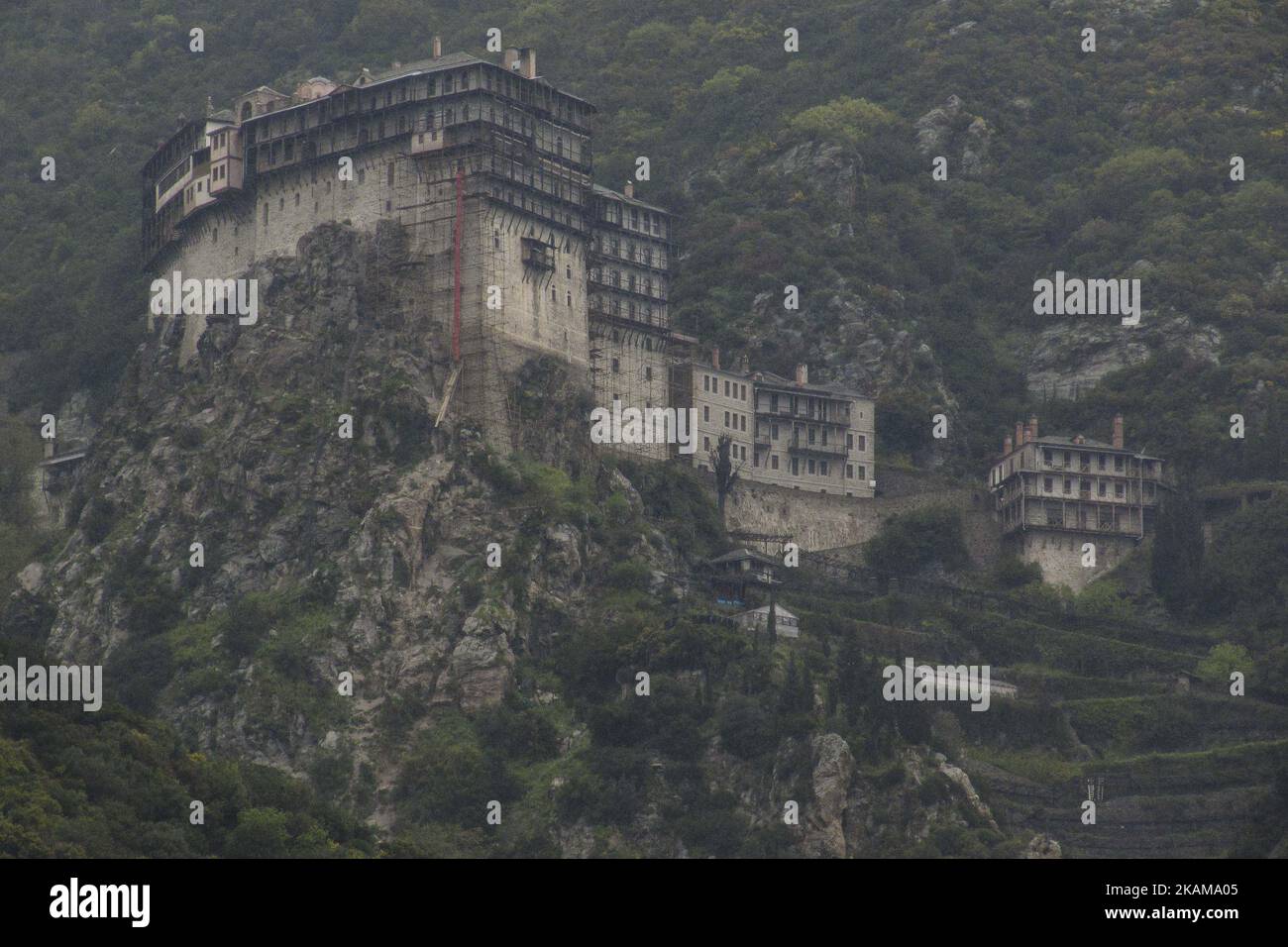 Simonopetra monastery, a 13th century monastery in Mount Athos, the ...