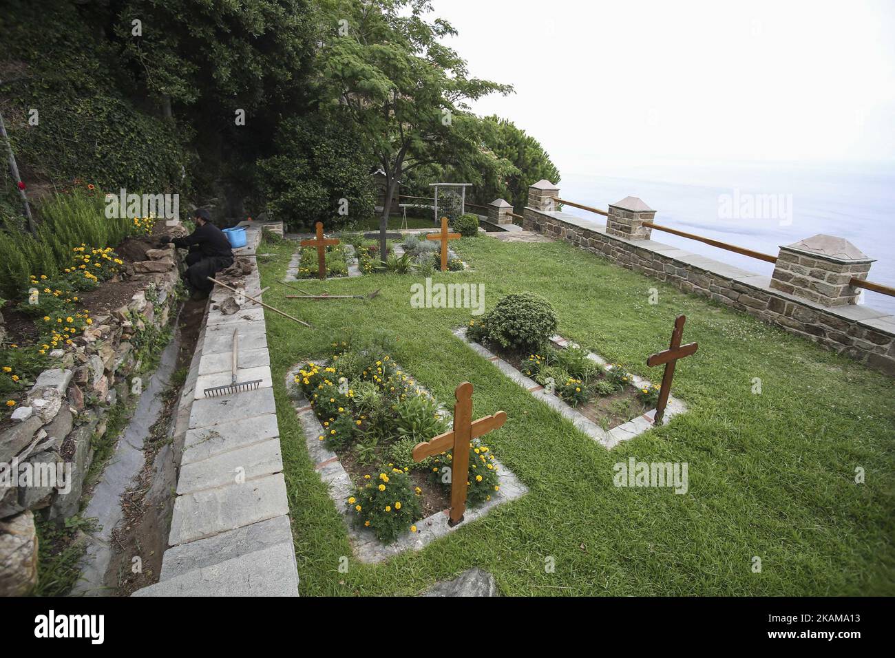 Simonopetra monastery, a 13th century monastery in Mount Athos, the ...
