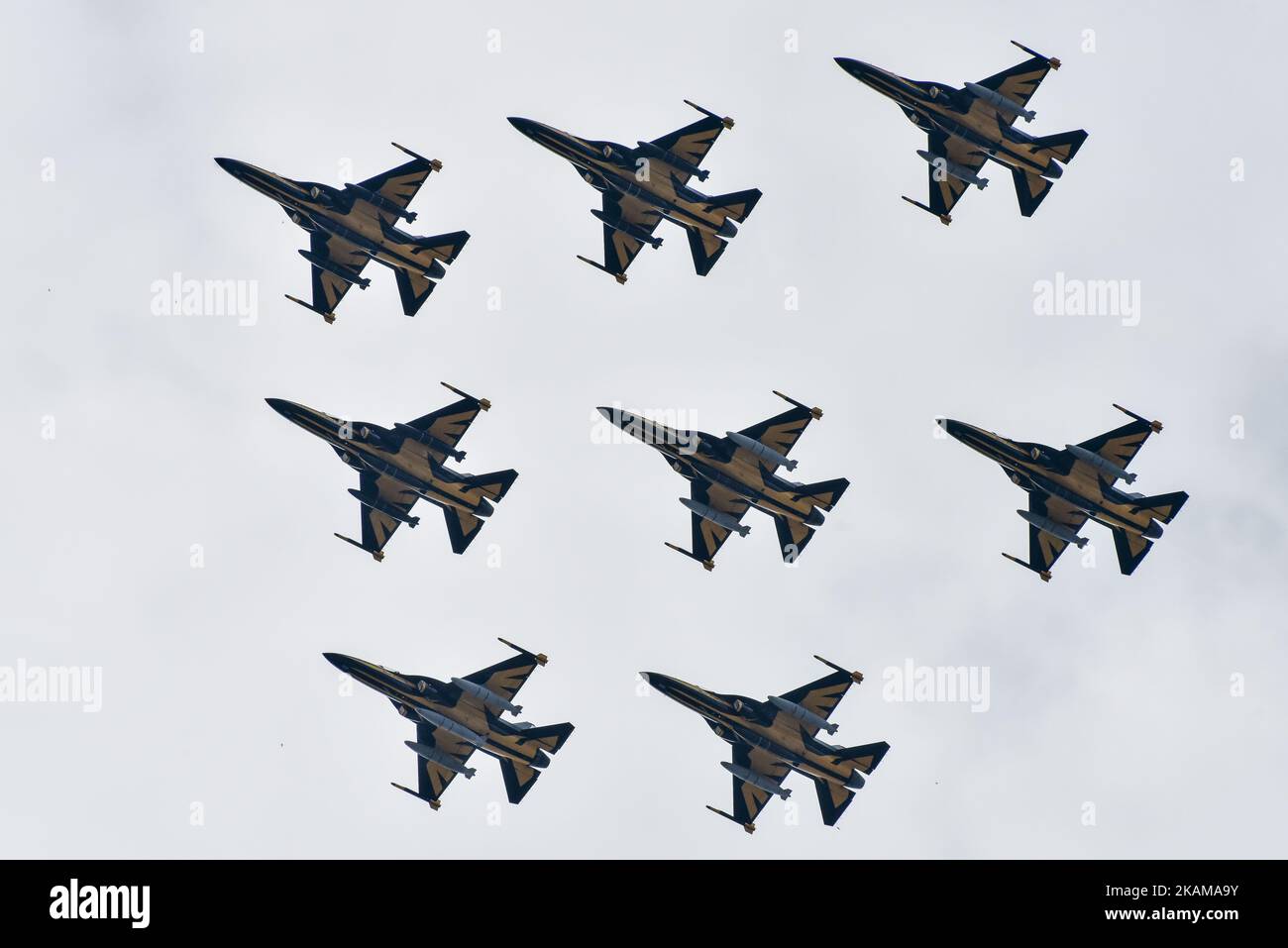 South Korean Air Force 'Black Eagles' aerobatic team flies past ...