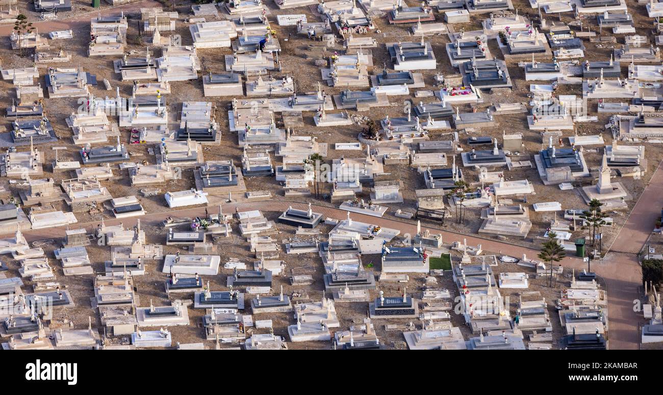Aerial View of Cemetery in Gibraltar, UK. Taken from Rock of Gibraltar ...