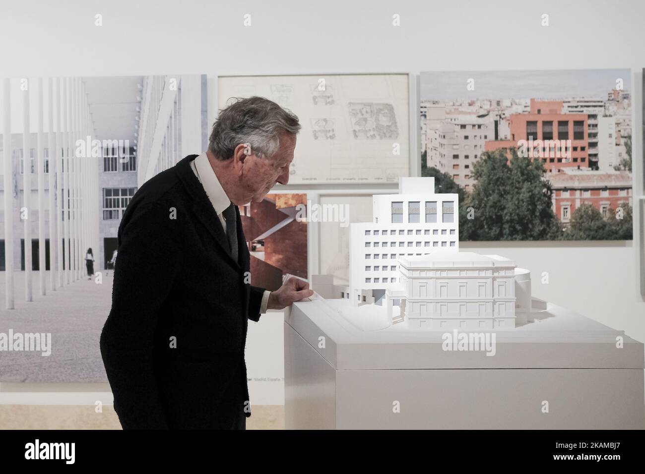 The architect Rafael Moneo attends the inauguration of the exhibition ...