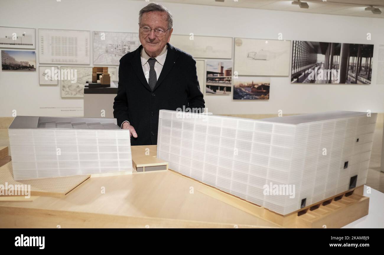 The architect Rafael Moneo attends the inauguration of the exhibition ...