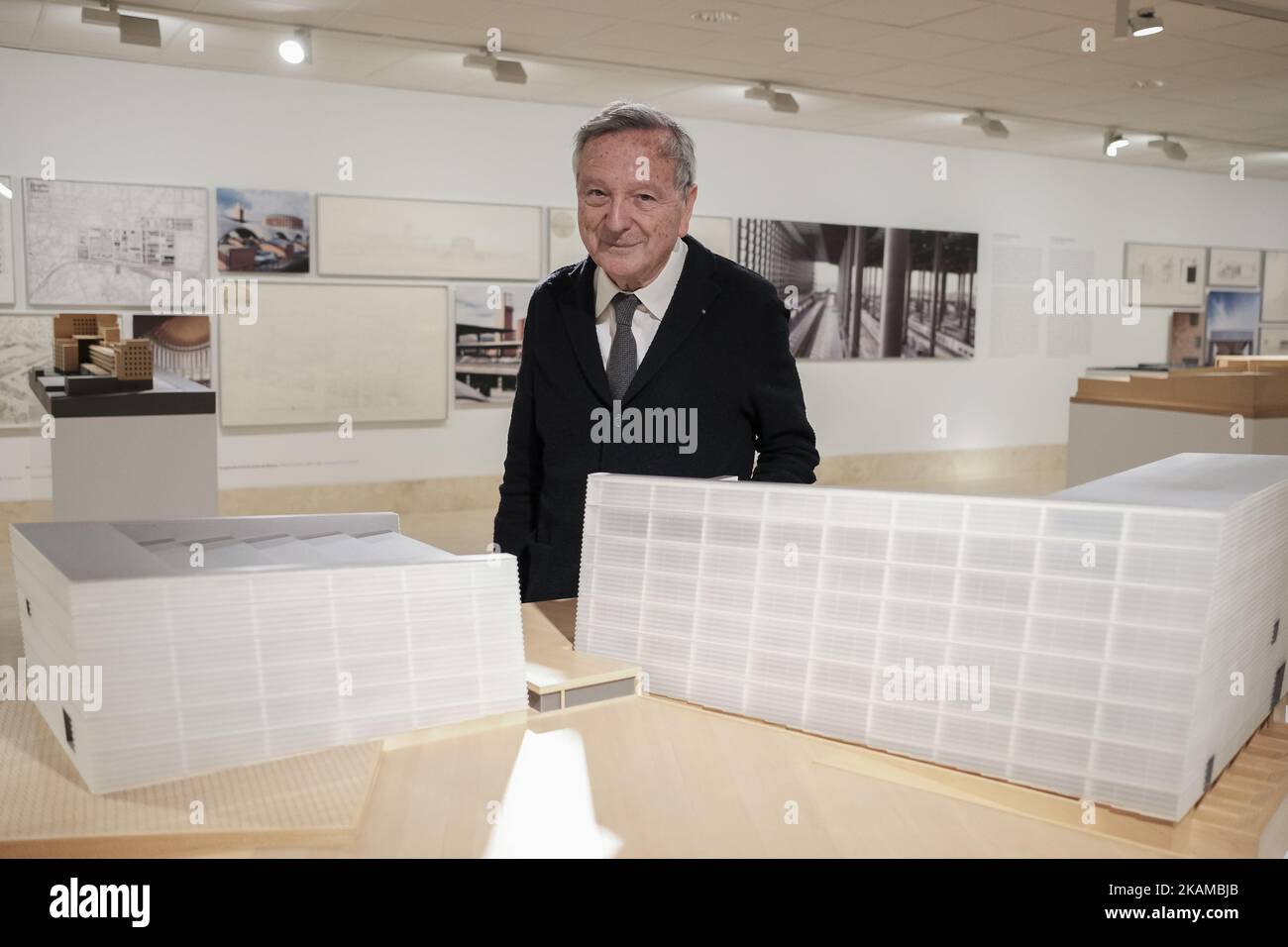 The architect Rafael Moneo attends the inauguration of the exhibition ...