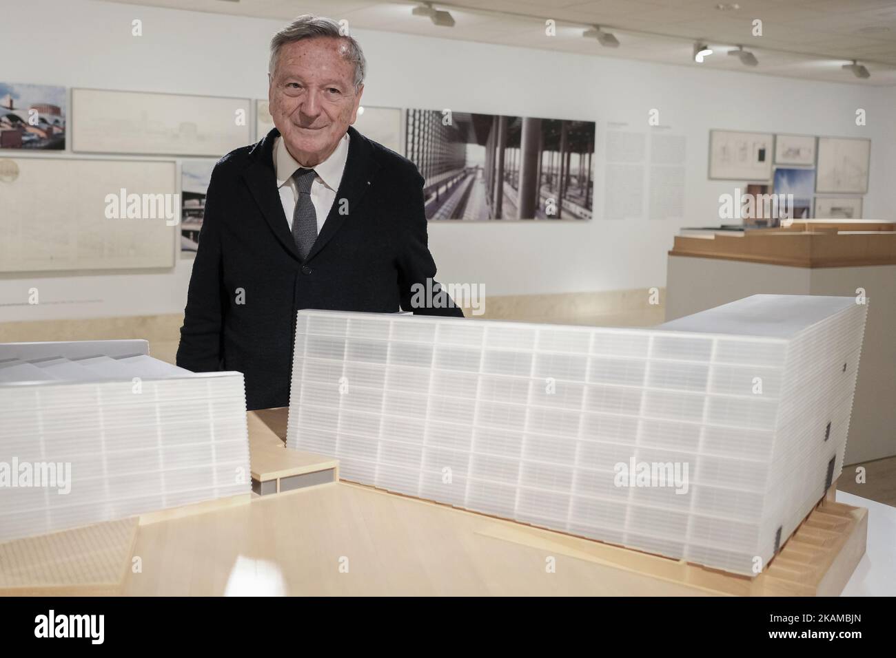 The architect Rafael Moneo attends the inauguration of the exhibition ...