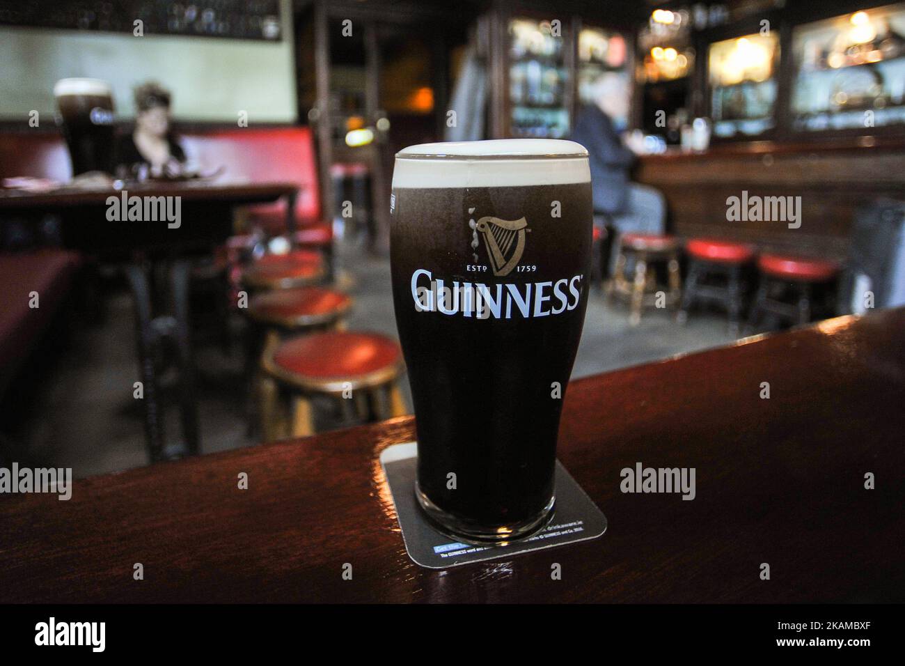 A view of a perfect pint of Guinness in MB.SLATTERY’S, a traditional ...