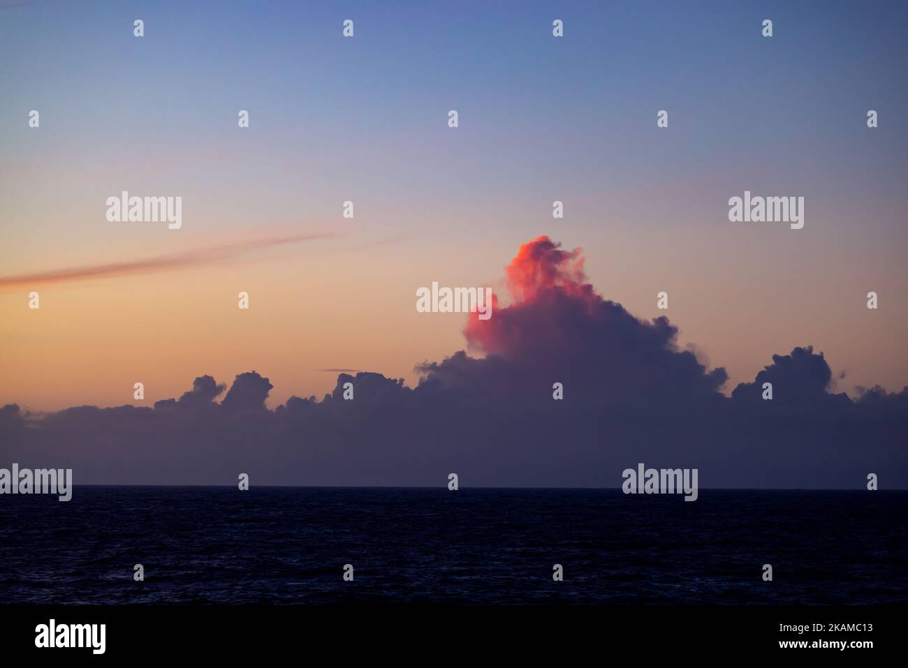 Dramatic Colorful Sunset Sky over North Atlantic Ocean. Cloudscape ...