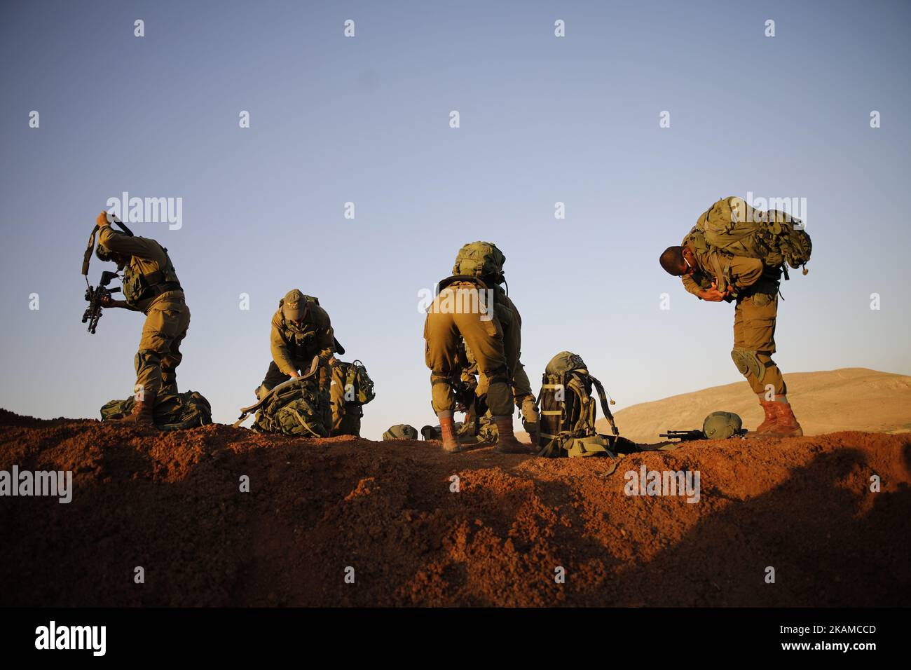 Israeli infantry soldiers from the Haruv battalion of the Kfir Brigade ...