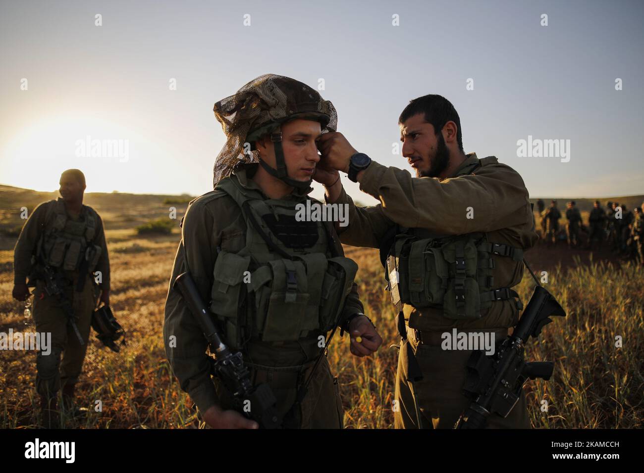 Israeli infantry soldiers from the Haruv battalion of the Kfir Brigade ...