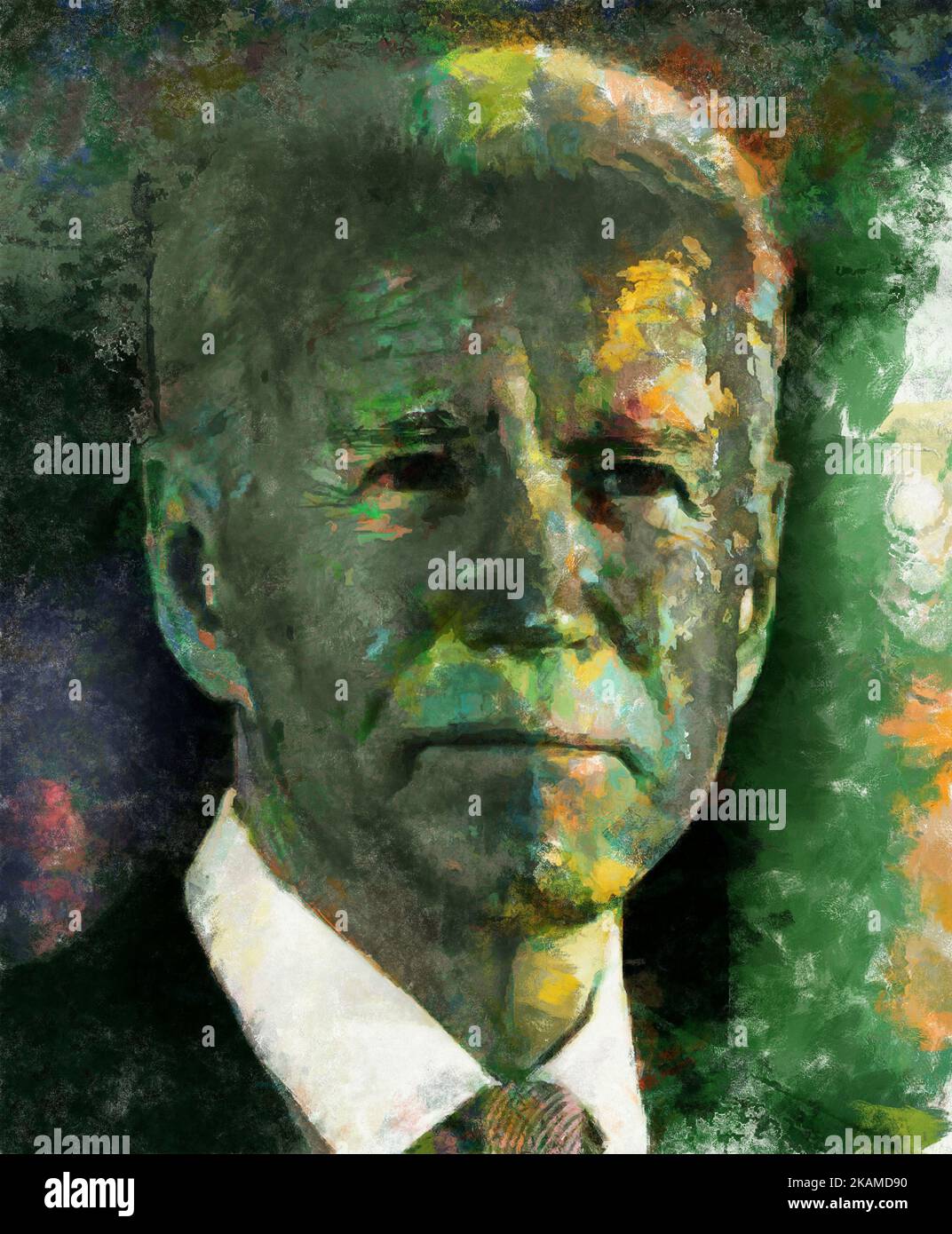 Illustrations Portret Joseph Robinette Biden Jr American Statesman Politician Member Of