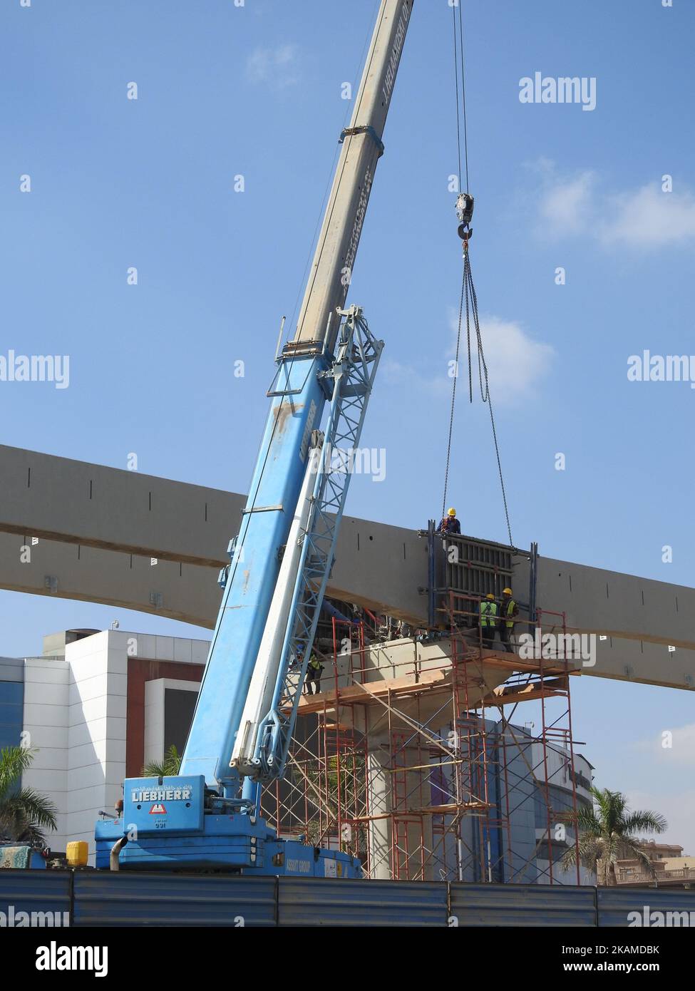 Cairo, Egypt, October 14 2022: Construction site of new Cairo monorail ...