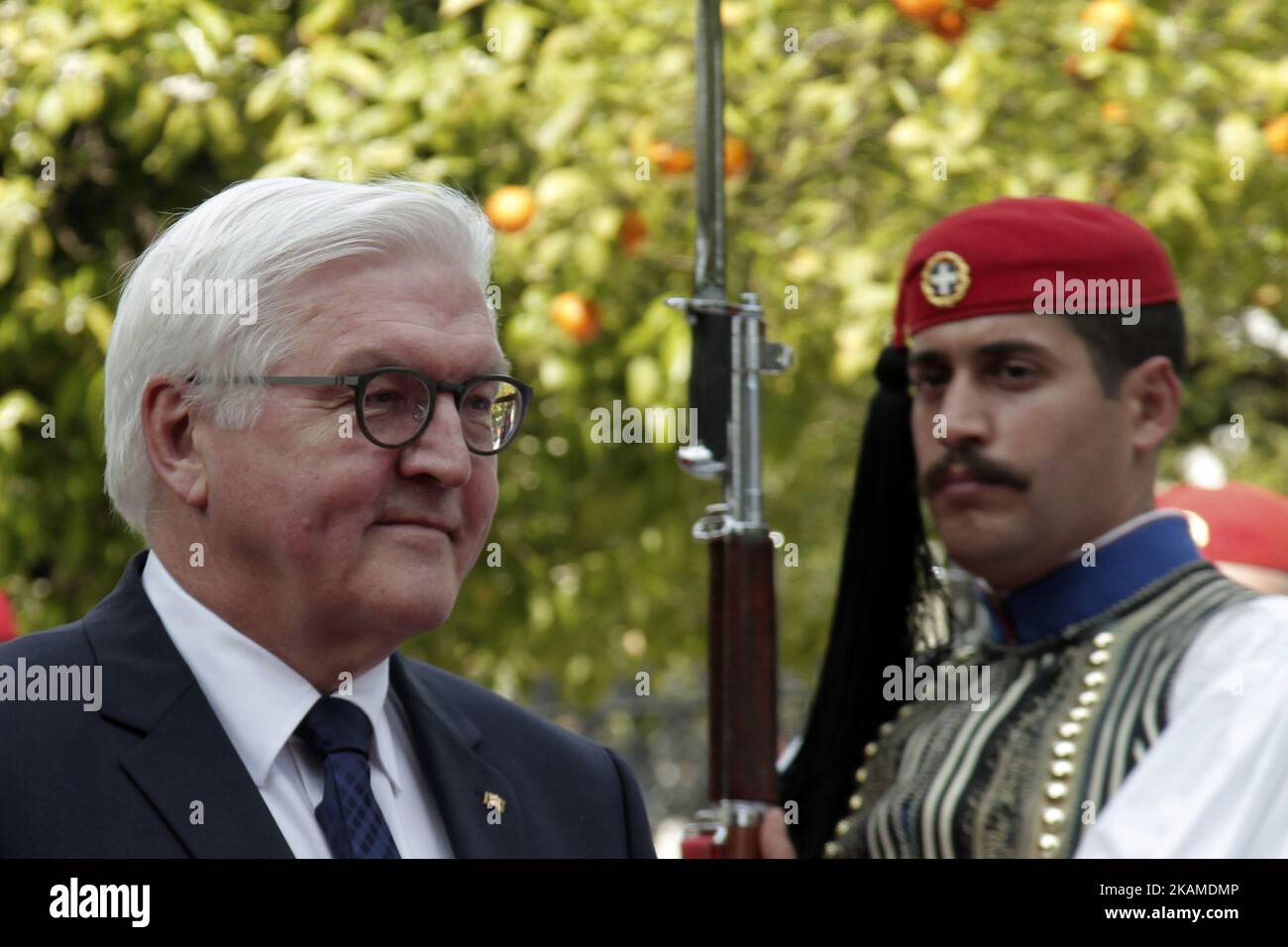 German President Frank-Walter Steinmeier with his Greek counterpart ...
