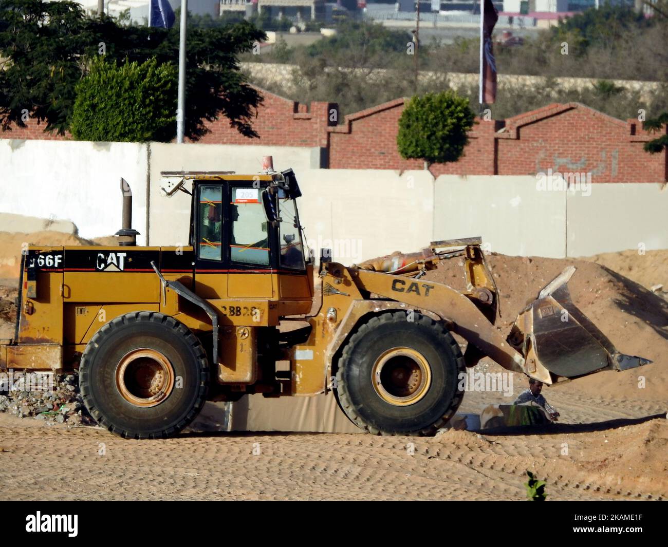 Giza, Egypt, October 16 2022: A front loader truck at a construction ...