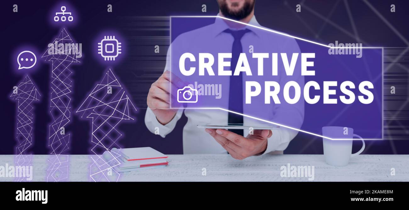 Writing displaying text Creative Process. Business overview connecting ...
