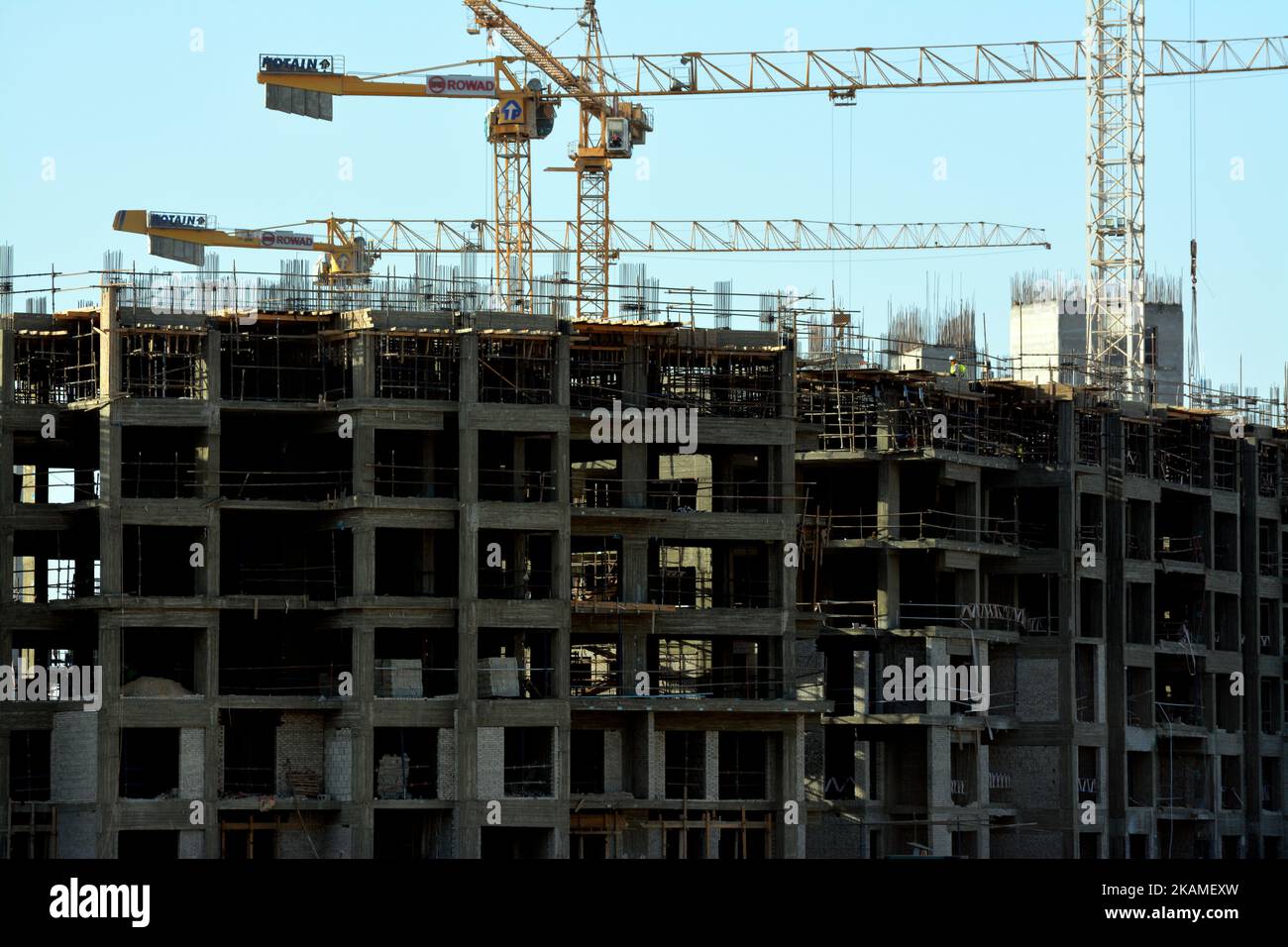 Giza, Egypt, October 16 2022: A construction site of new rise up of new ...