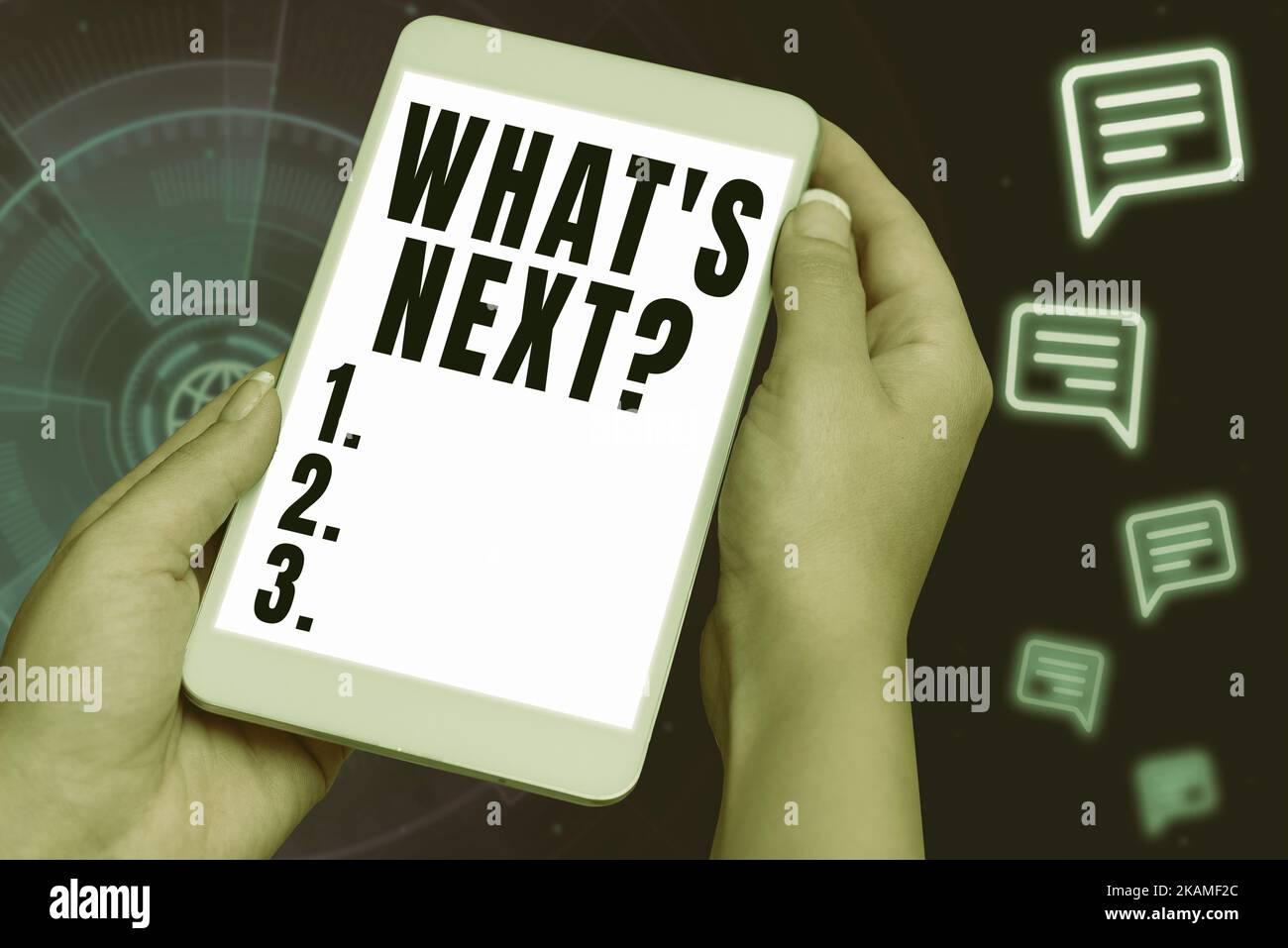 Conceptual display Whats Next Question. Word for Expecting Any Strategy ...