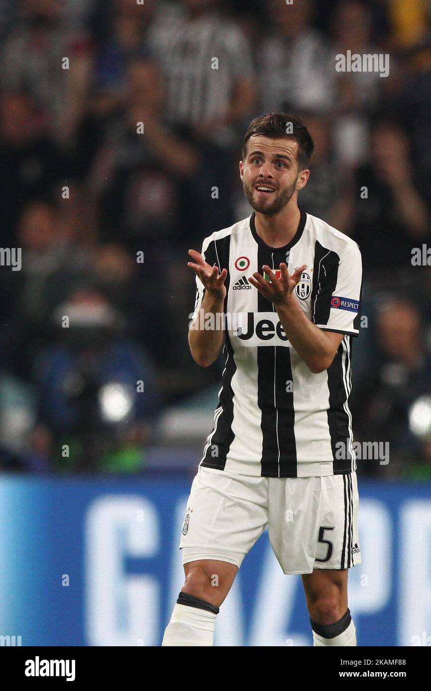 Juventus midfielder Miralem Pjanic (5) shows dejection during the Uefa ...