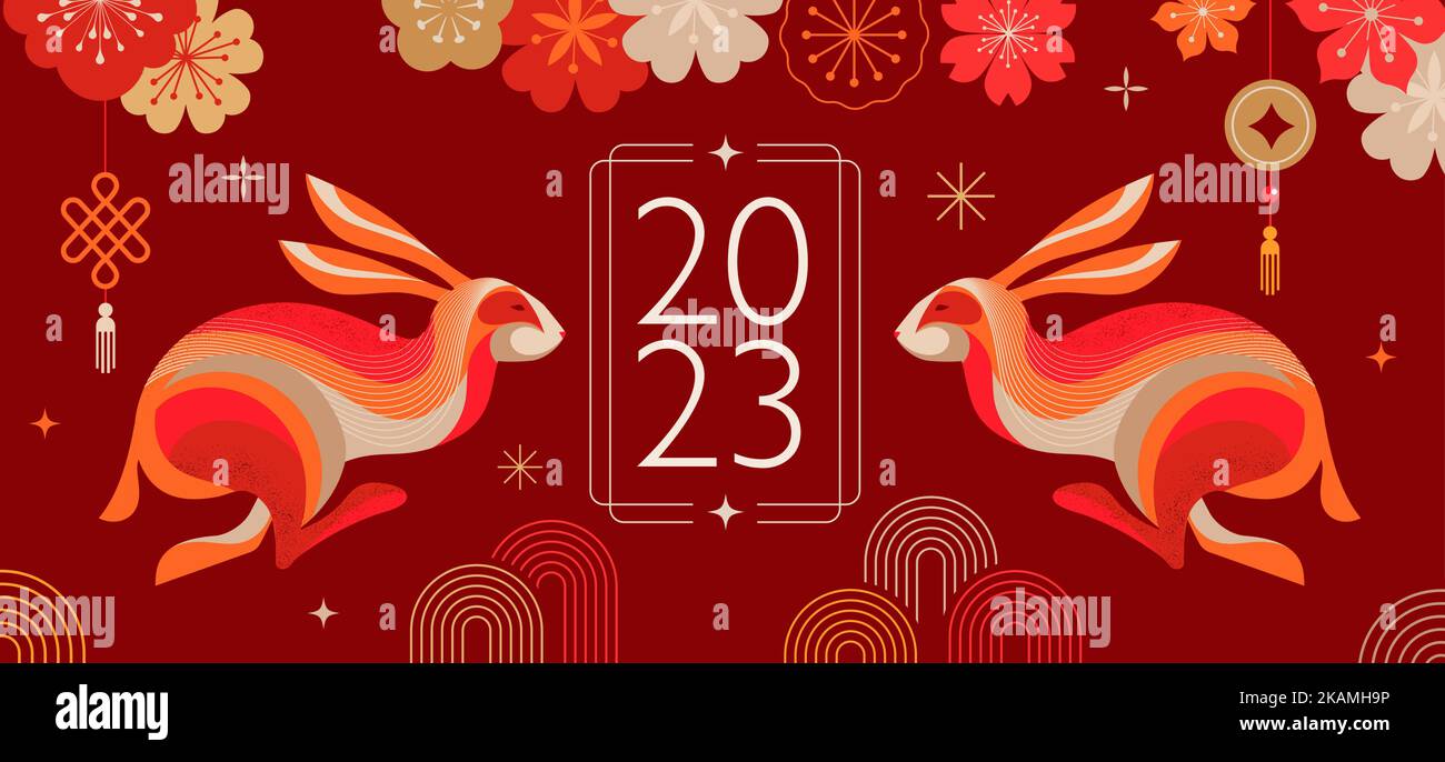 Chinese New Year 2023 Year Of The Rabbit Red Traditional Chinese