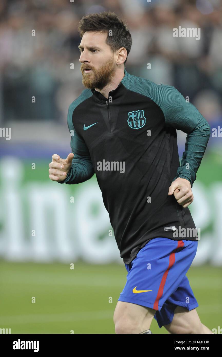 Lionel Messi of Barcelona player during the warm-up before Uefa ...