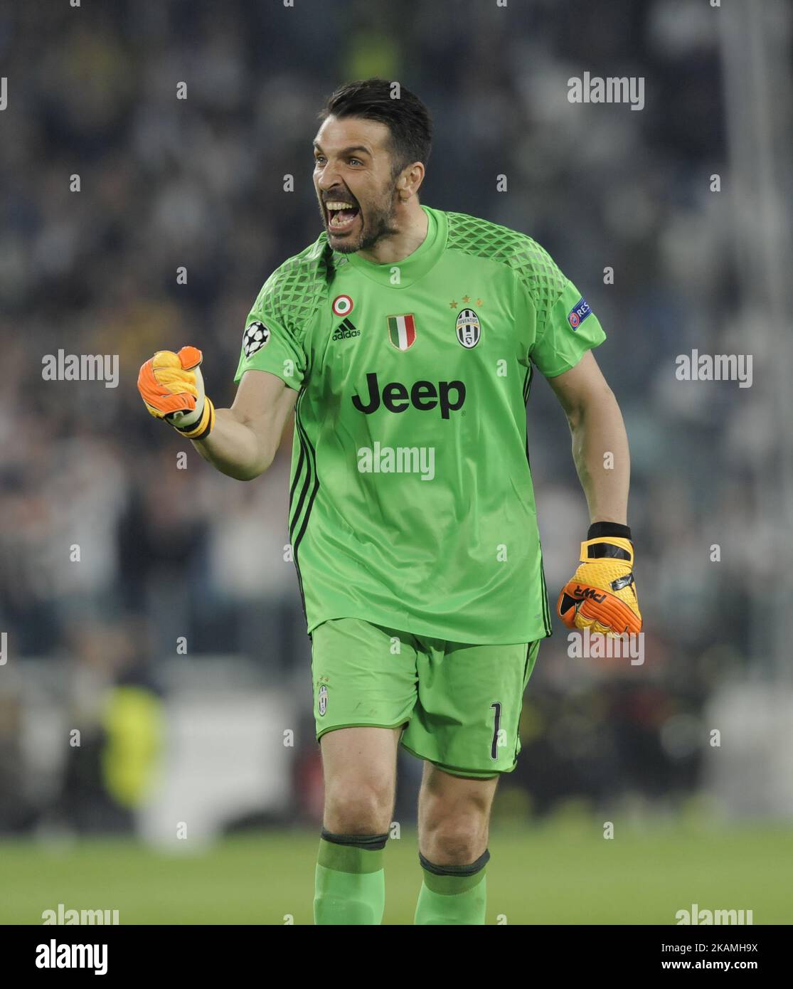 Gianluigi Buffon of Juventus goalkeeper rejoice for the goal scored ...