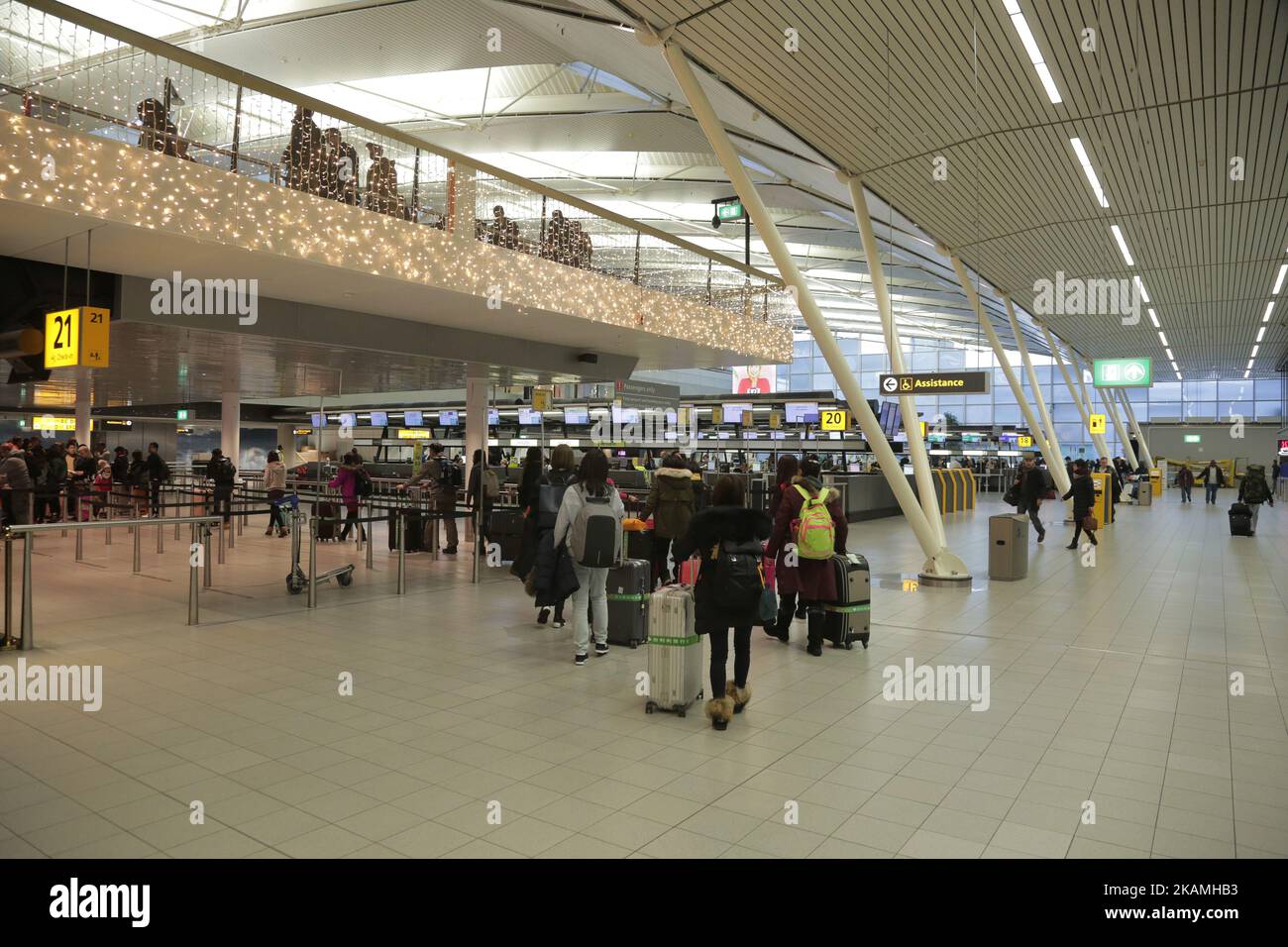 Various images during a misty day inside the airport terminal, the ...