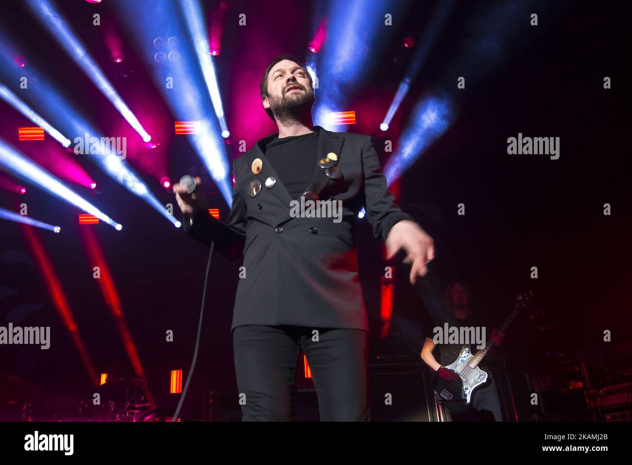 British indie rock band Kasabian perform on stage at O2 Forum Kentish ...