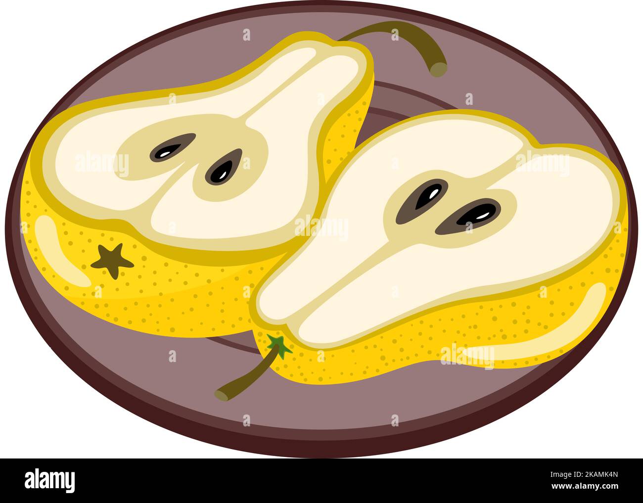 Whole and half yellow pear Stock Photo - Alamy