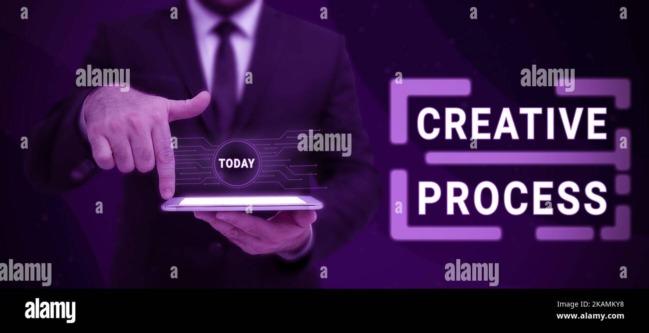 Text Sign Showing Creative Process Word Written On Connecting Ideas