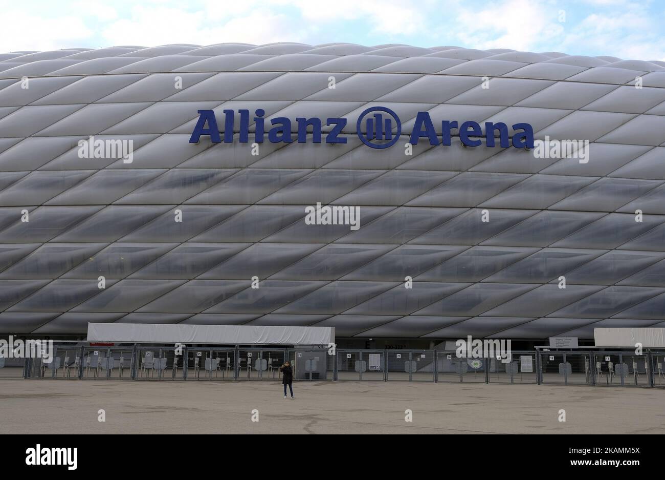 Exterior view of The Allianz Arena is a football stadium located in the ...