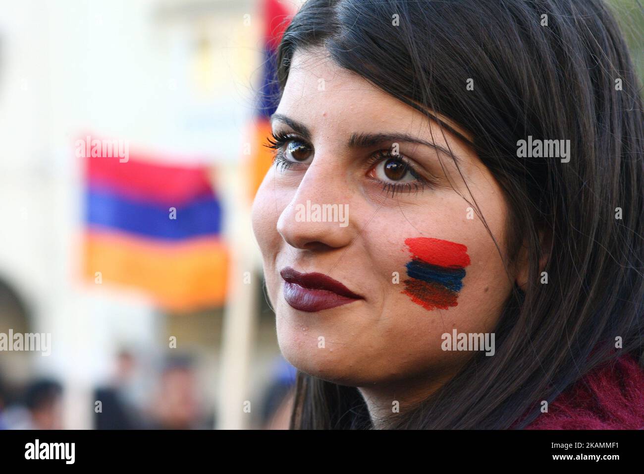 Members of the Armenian community demonstrate outside the Turkish ...