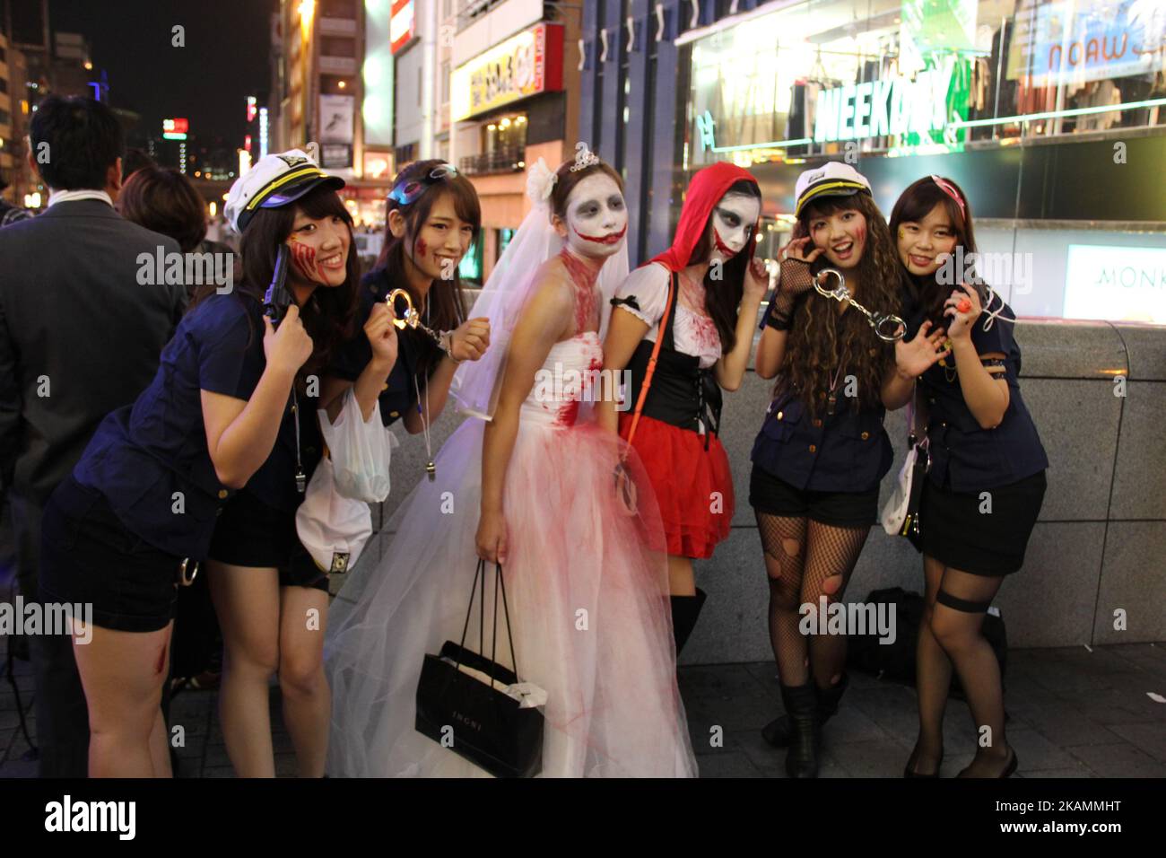 A group of Japanese scary cosplayers during Halloween in Dotonbori, Osaka, Japan Stock Photo - Alamy